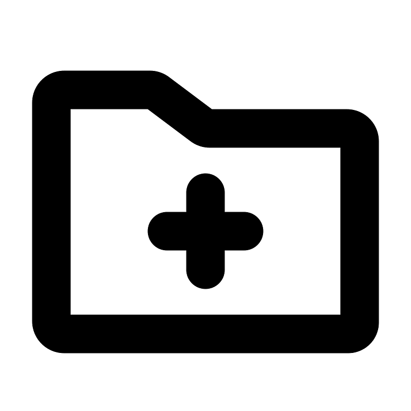 Folder-simple-plus icon. Free download transparent .PNG | Creazilla