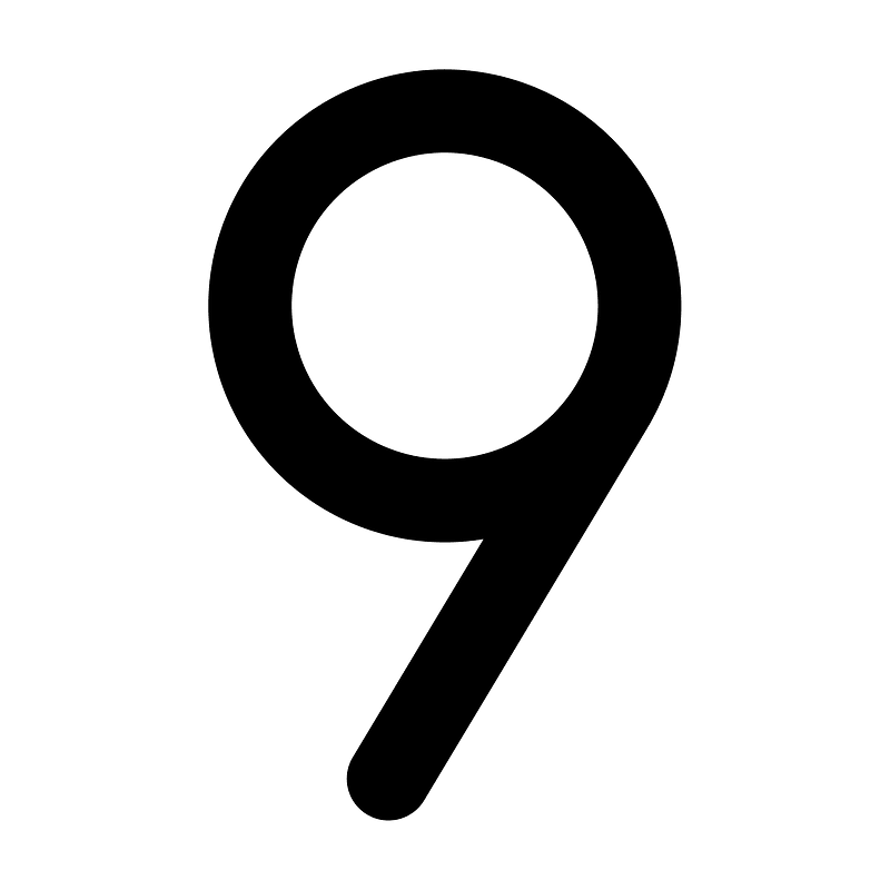 Number-nine icon. Free download transparent .PNG | Creazilla