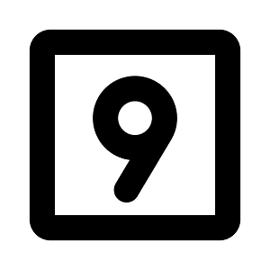 Number-nine icon. Free download transparent .PNG | Creazilla
