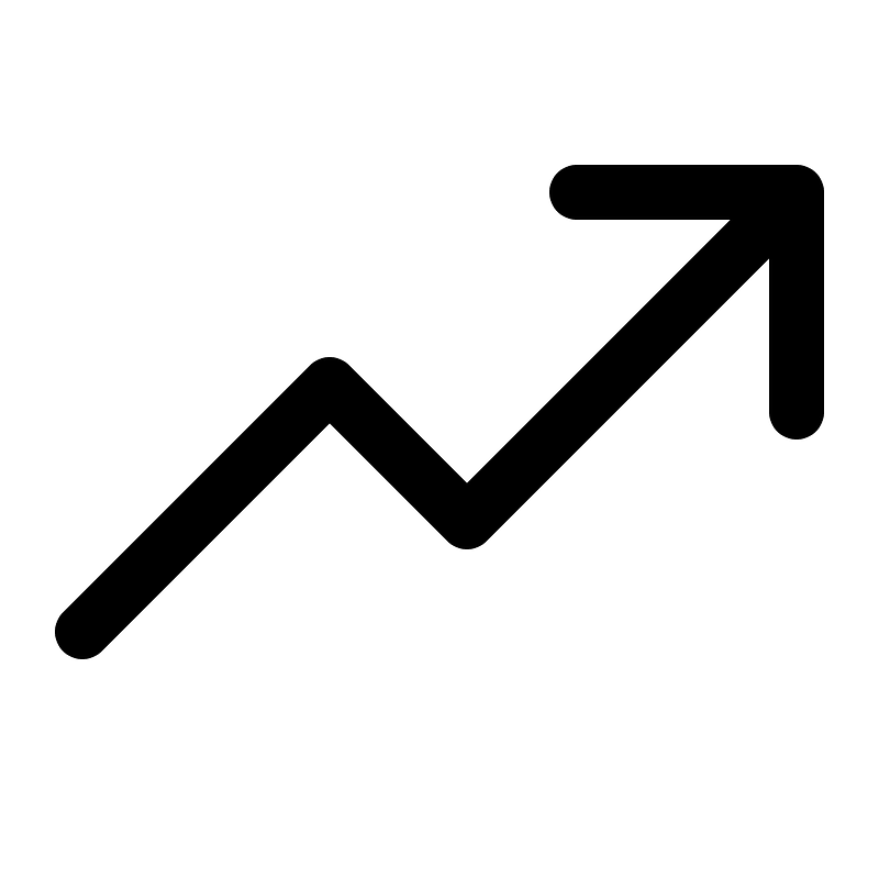 Trend-up icon. Free download transparent .PNG | Creazilla