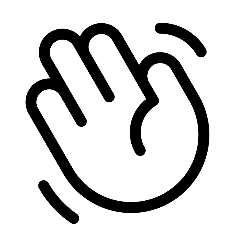 Hand-waving icon. Free download transparent .PNG | Creazilla