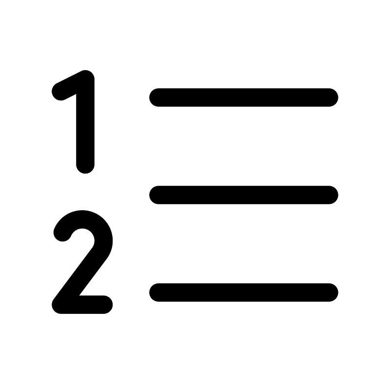 List-numbers icon. Free download transparent .PNG | Creazilla