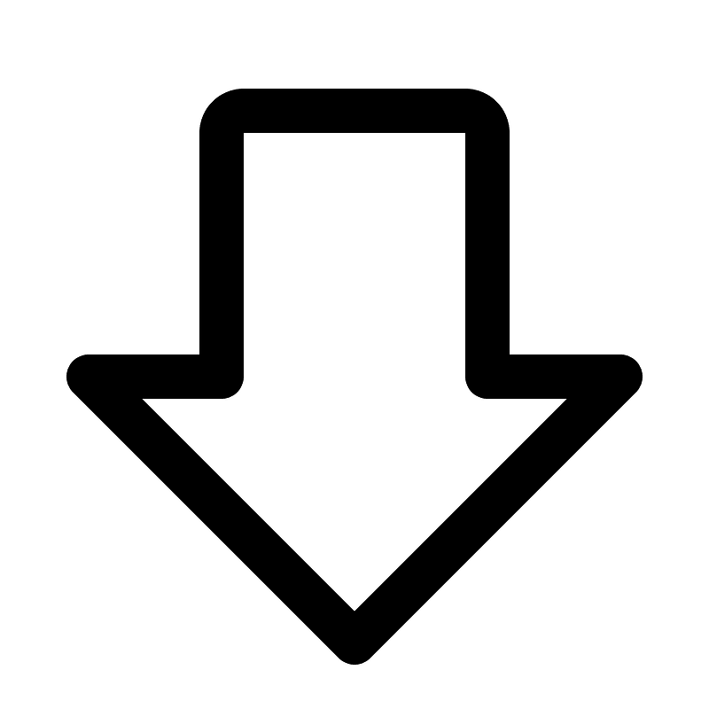 Arrow-fat-down icon. Free download transparent .PNG | Creazilla