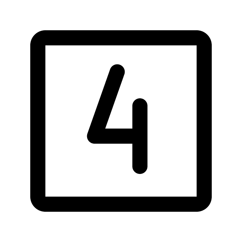 Number-square-four icon. Free download transparent .PNG | Creazilla