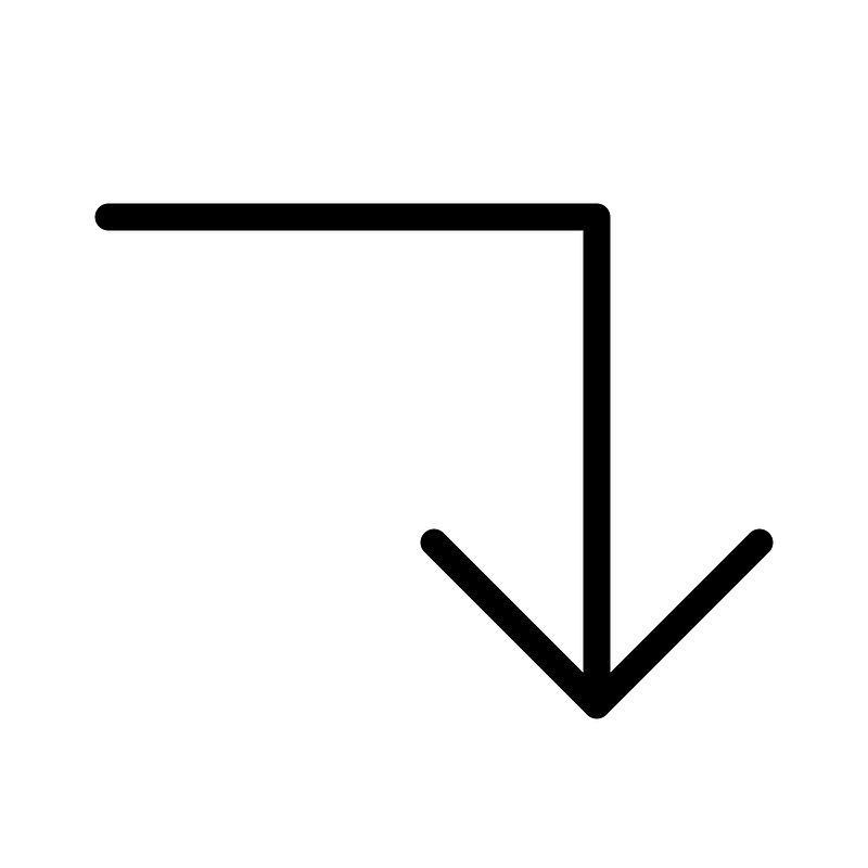 Arrow elbow right down Icon Free Download Transparent PNG Creazilla