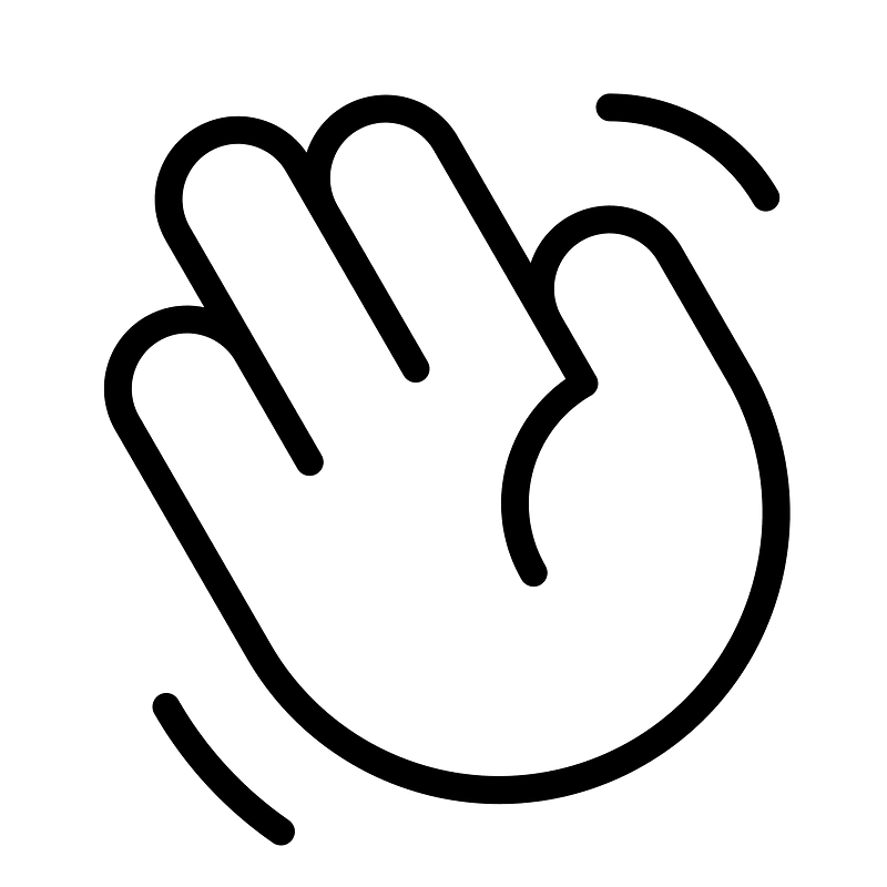Hand-waving icon. Free download transparent .PNG | Creazilla
