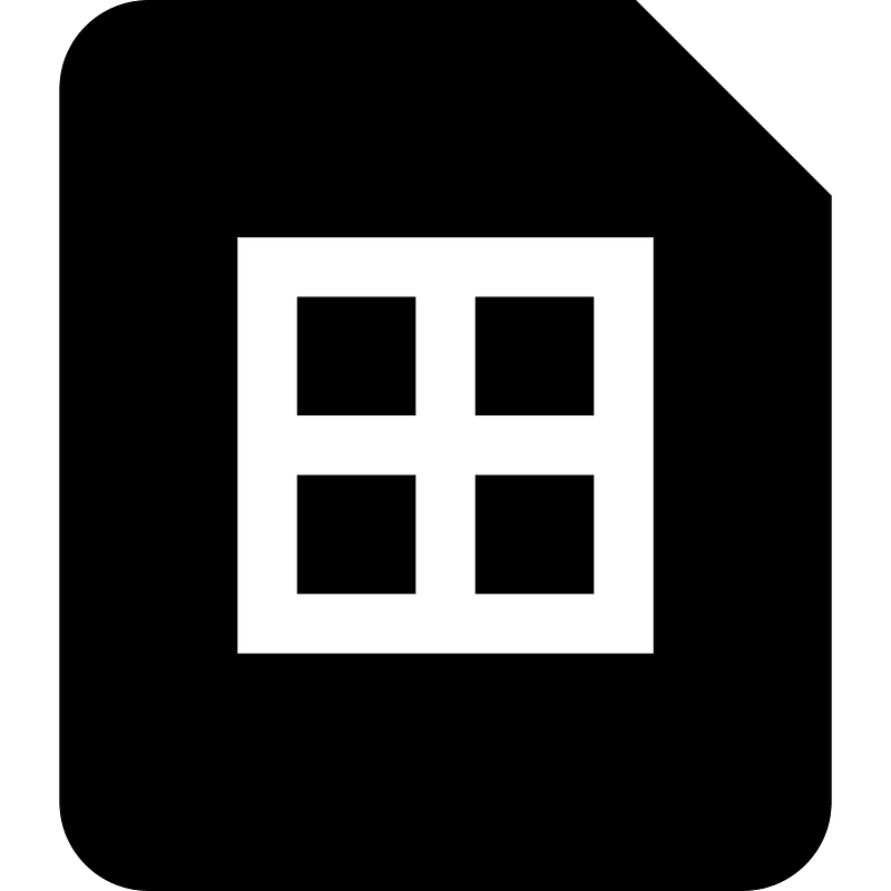 Spreadsheet icon. Free download transparent .PNG | Creazilla