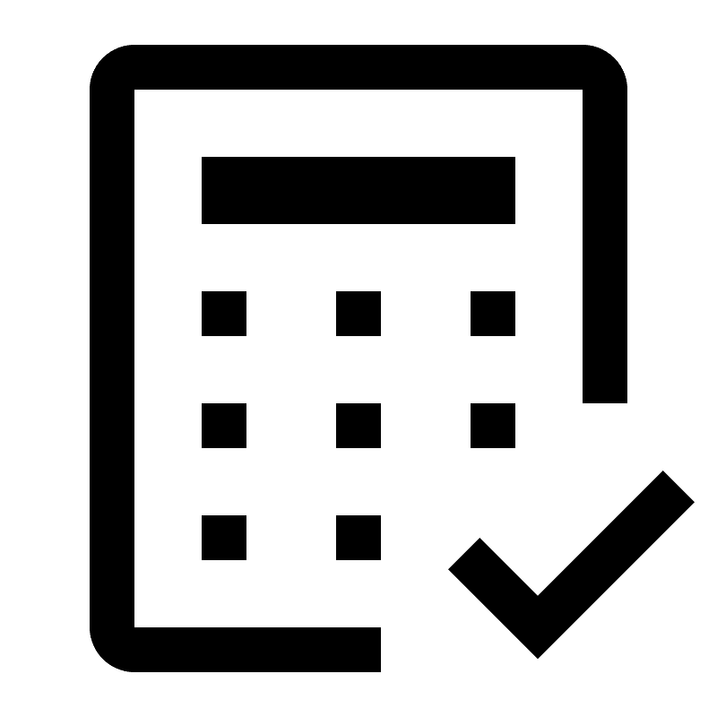 Calculator--check icon. Free download transparent .PNG | Creazilla