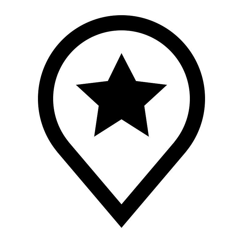 Location--star icon. Free download transparent .PNG | Creazilla