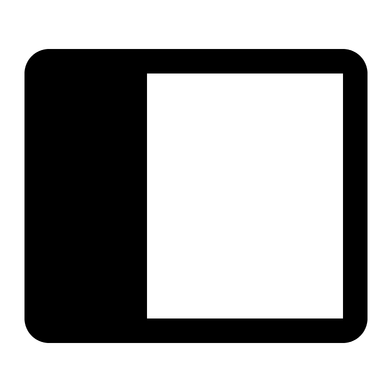 Open-panel--filled--left icon. Free download transparent .PNG | Creazilla