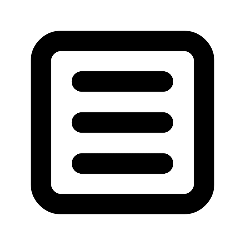 Menu-boxed icon. Free download transparent .PNG | Creazilla