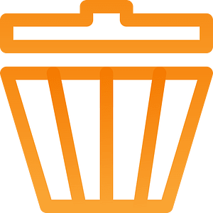 Yellow trash bin icon. Free download transparent .PNG | Creazilla