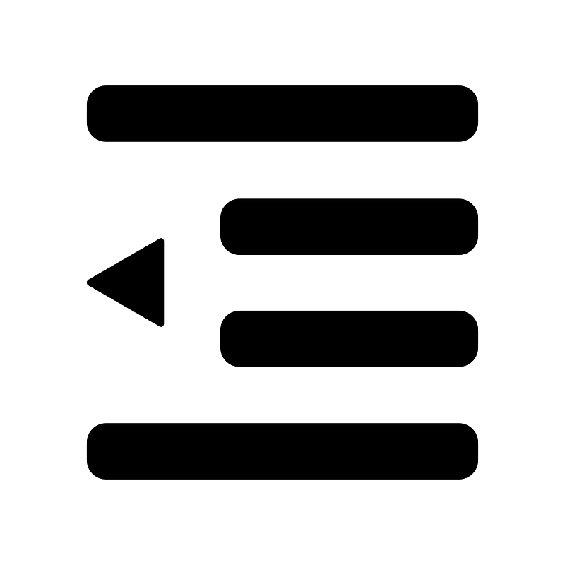 Fi-indent-less icon. Free download transparent .PNG | Creazilla