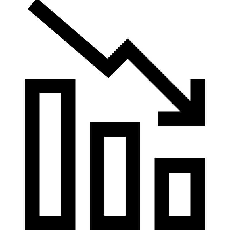 Downward-trend-outline icon. Free download transparent .PNG | Creazilla