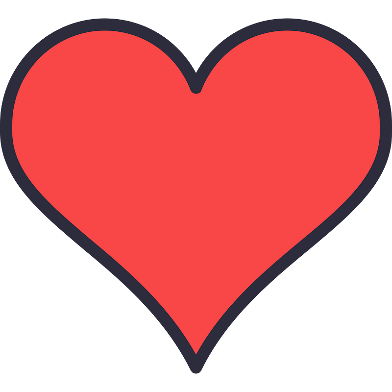 Heart-curvy-outline-filled icon. Free download transparent .PNG | Creazilla