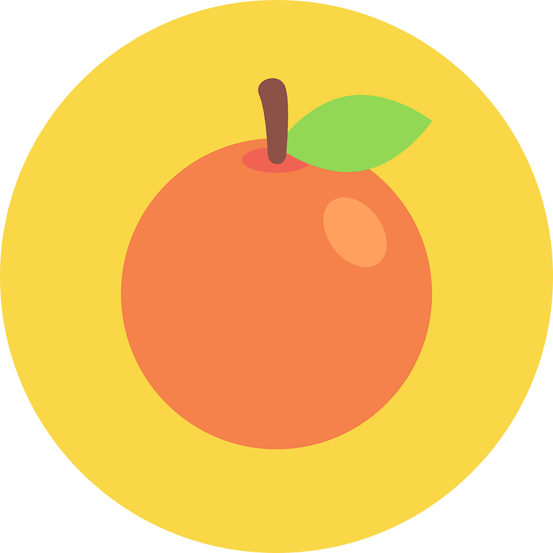 Orange-flat icon. Free download transparent .PNG | Creazilla