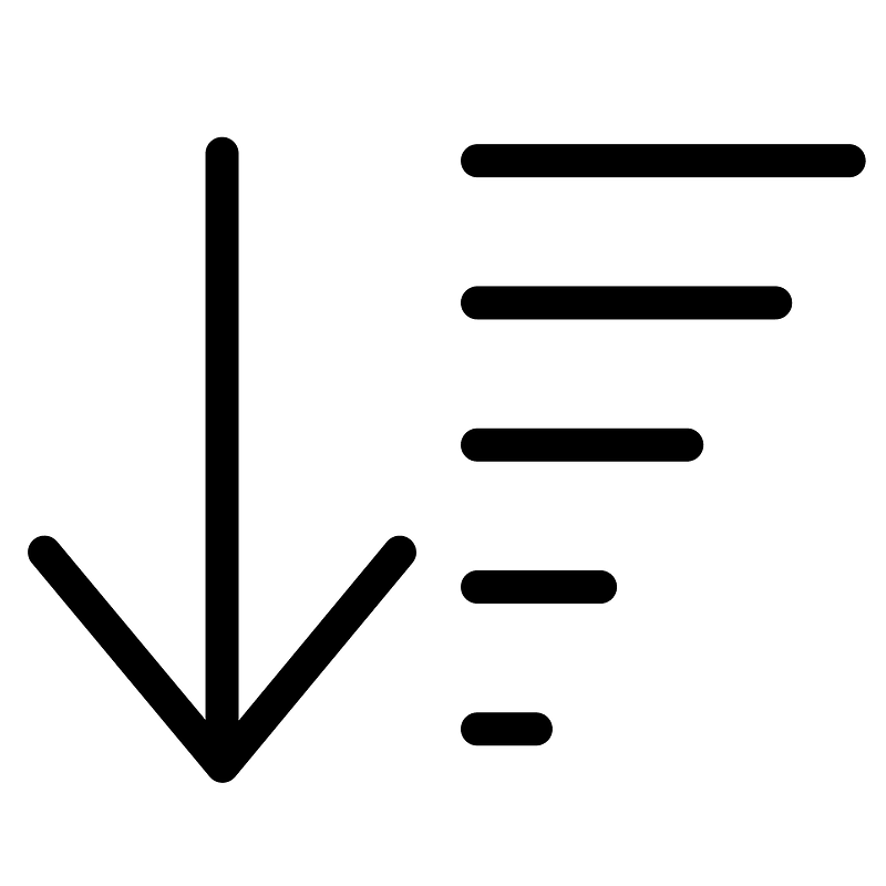 Number-desc icon. Free download transparent .PNG | Creazilla