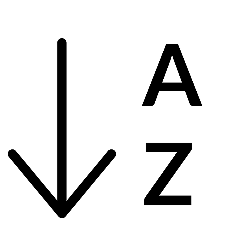 Text-asc icon. Free download transparent .PNG | Creazilla