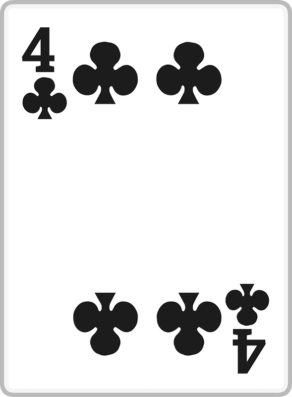 Playing card 2-04 four of clubs icon. Free download transparent .PNG ...
