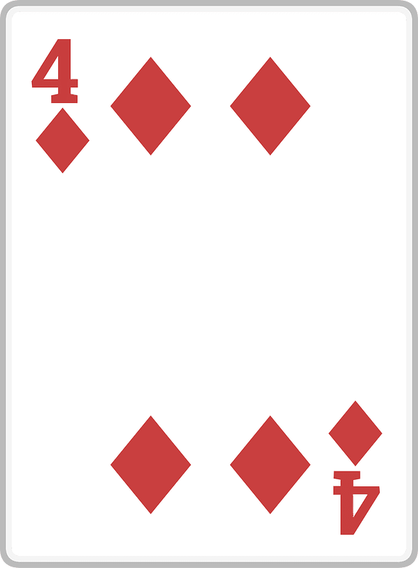 Playing card 3-04 four of diamonds - Free vector icons on creazilla.com