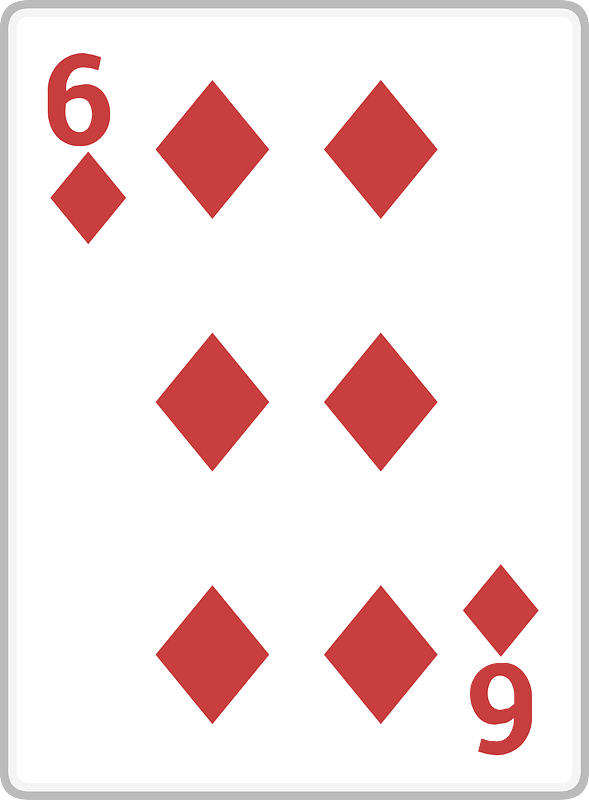Playing card 3-06 six of diamonds icon. Free download transparent .PNG ...