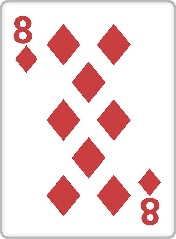 Playing card 3-08 eight of diamonds icon. Free download transparent ...