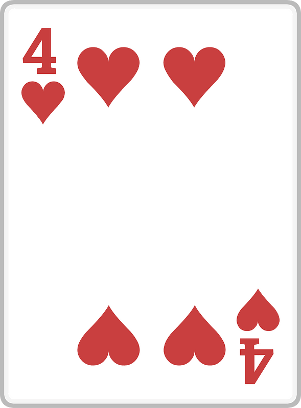 Playing card 4-04 four of hearts icon. Free download transparent .PNG ...