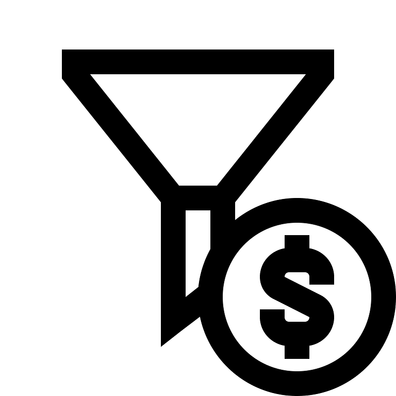 Funnel-dollar-solid icon. Free download transparent .PNG | Creazilla