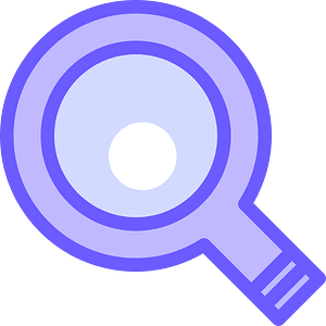 Blue magnifying glass icon. Free download transparent .PNG | Creazilla