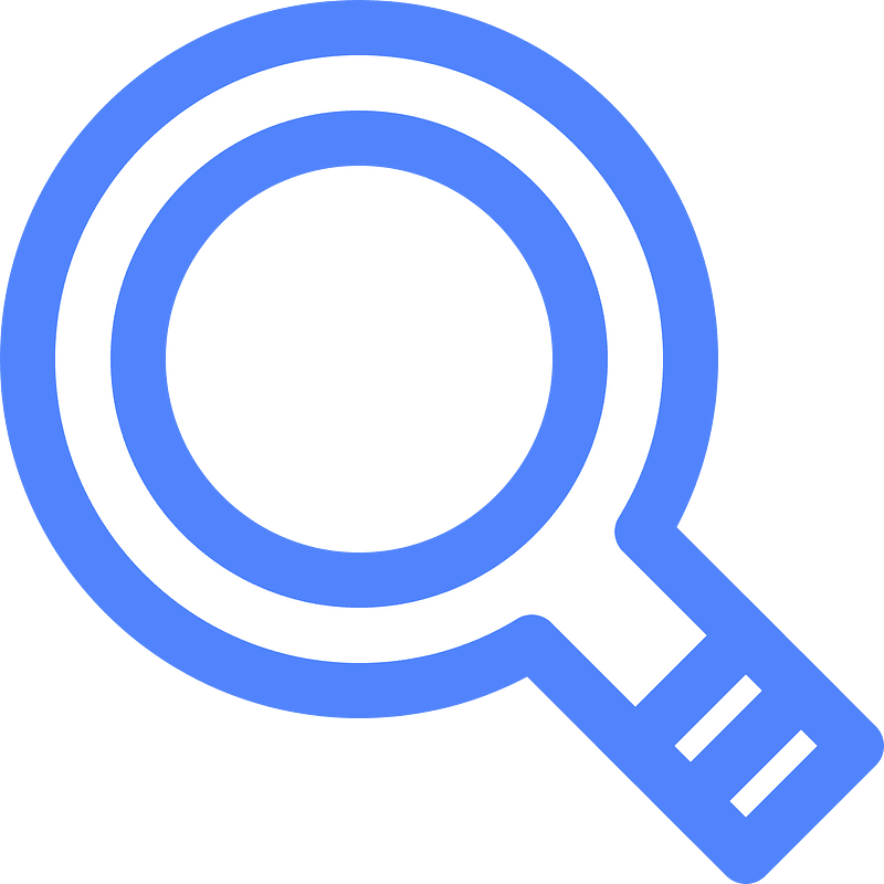 Blue magnifying glass icon. Free download transparent .PNG | Creazilla