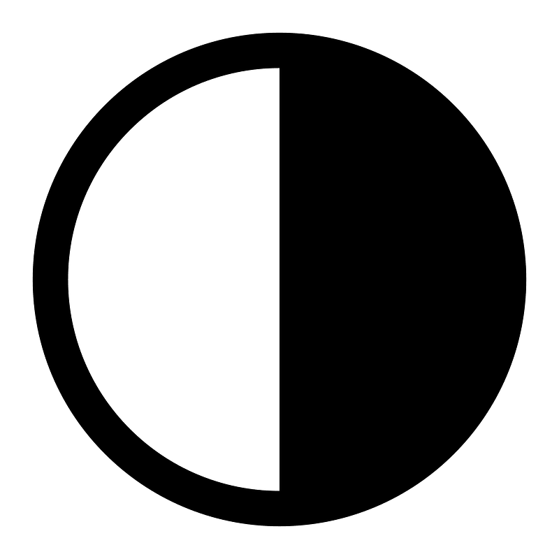 Half icon. Free download transparent .PNG | Creazilla