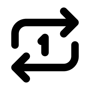 Repeat once icon icon. Free download transparent .PNG | Creazilla