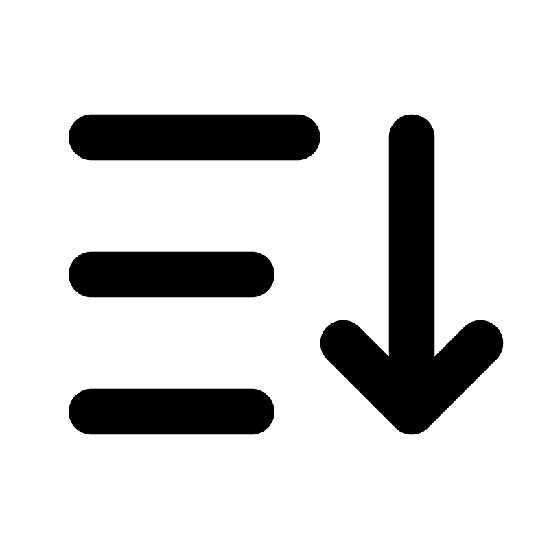 Sort-descending - Free vector icons on creazilla.com