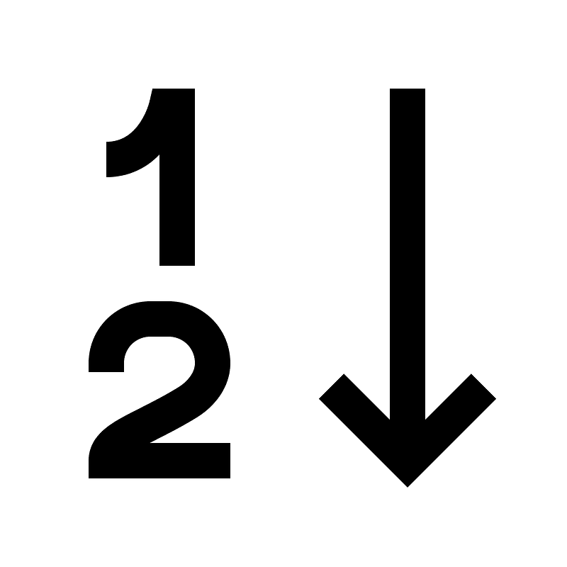 Numerical sorting icon. Free download transparent .PNG | Creazilla