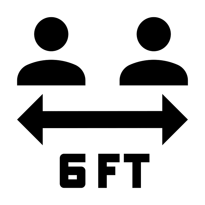 6ft apart icon. Free download transparent .PNG | Creazilla
