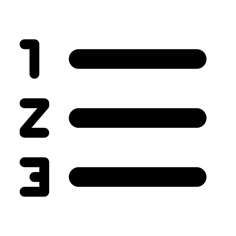 Format list numbered icon. Free download transparent .PNG | Creazilla