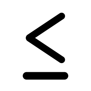 Less than equal icon. Free download transparent .PNG | Creazilla