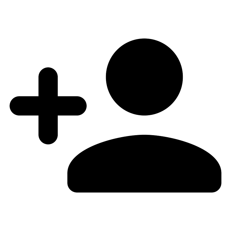 Person add icon. Free download transparent .PNG | Creazilla