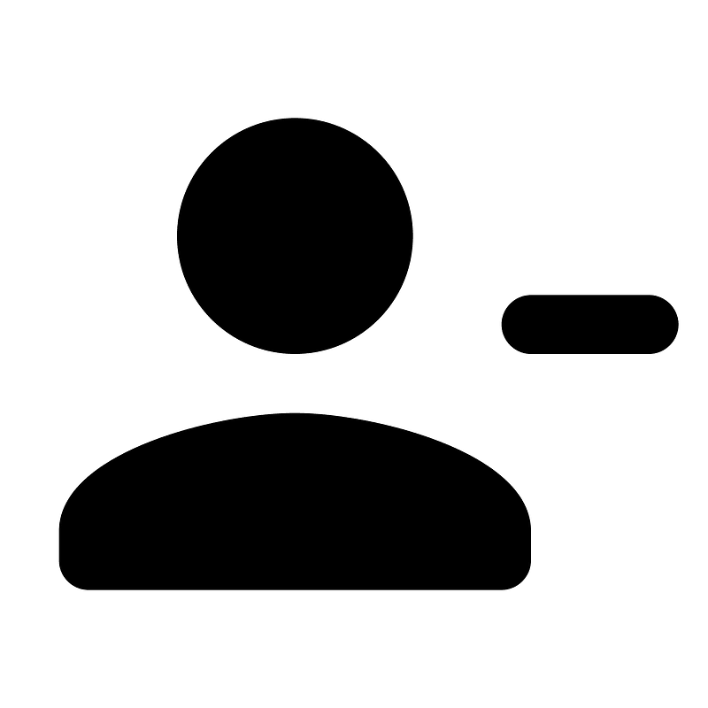 Person remove icon. Free download transparent .PNG | Creazilla