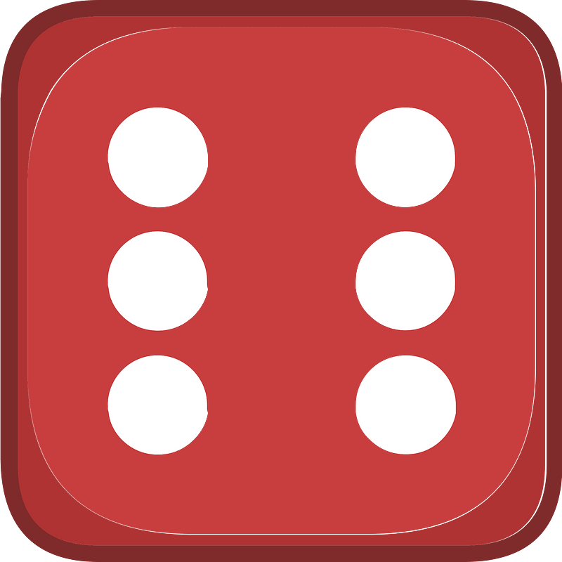 Red dice 2-06 six icon. Free download transparent .PNG | Creazilla