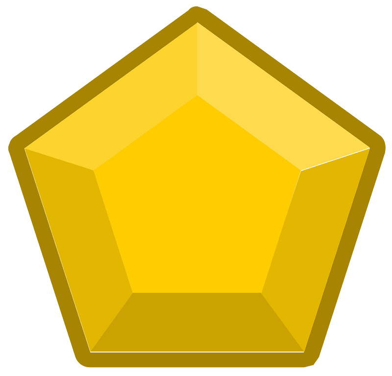 Diamond pentagon 24-04 yellow outlined - Free vector icons on creazilla.com