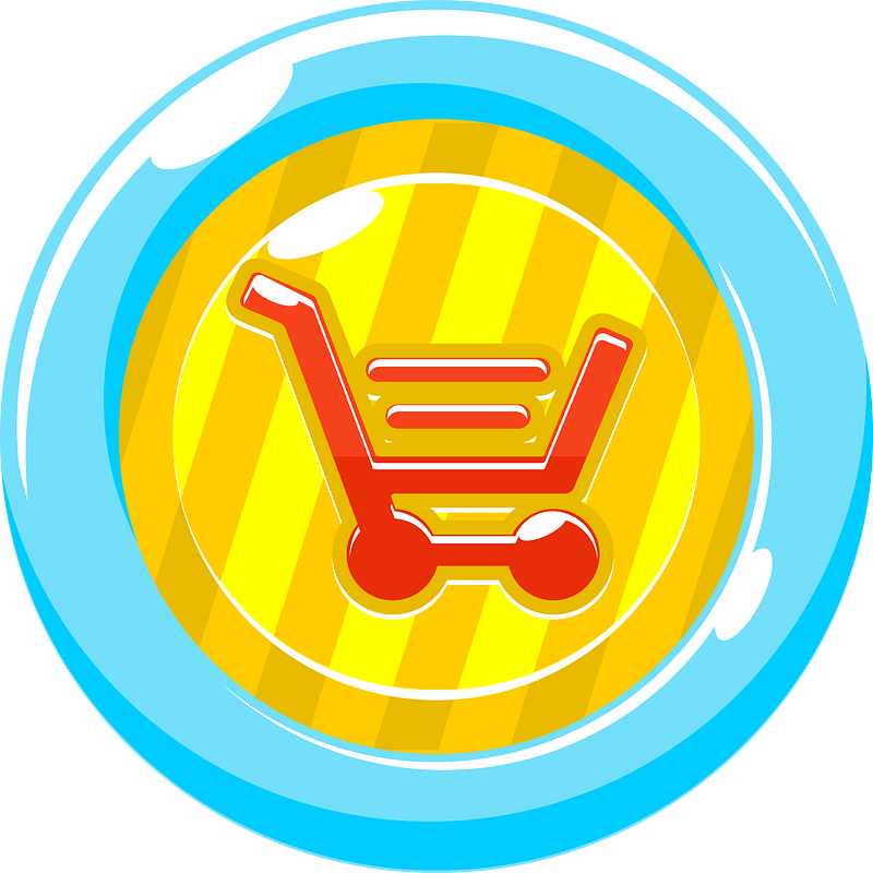 Round red shopping button icon. Free download transparent .PNG | Creazilla
