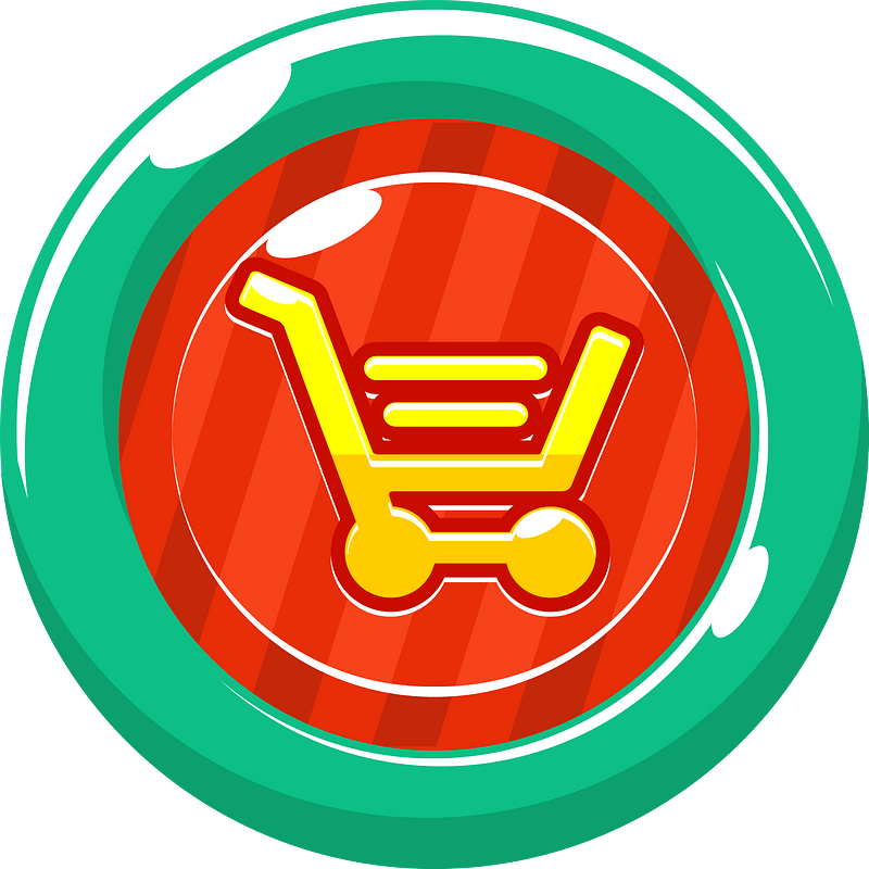 Round yellow shopping button icon. Free download transparent .PNG ...