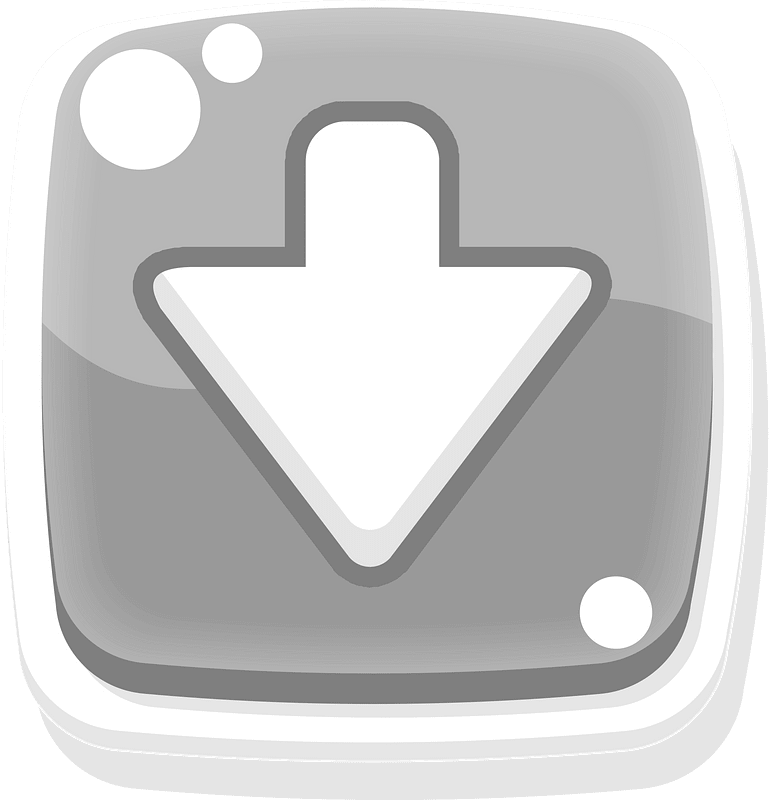 Rounded grey arrow button down icon. Free download transparent .PNG | Creazilla