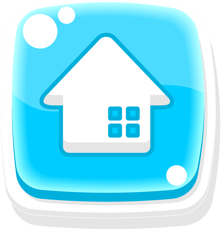 Rounded blue home button icon. Free download transparent .PNG | Creazilla