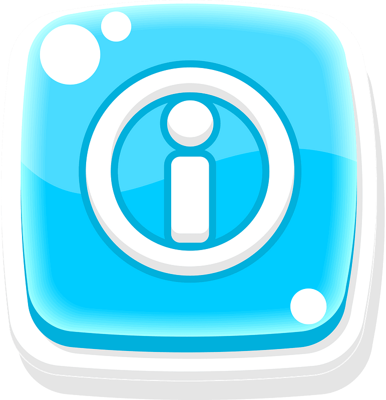 Rounded blue info button icon. Free download transparent .PNG | Creazilla
