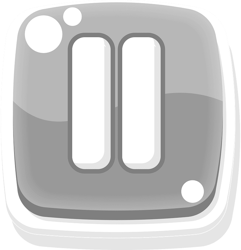 Rounded grey pause button icon. Free download transparent .PNG | Creazilla