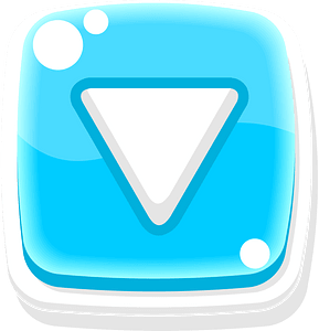 Rounded blue play button down - Free vector icons on creazilla.com