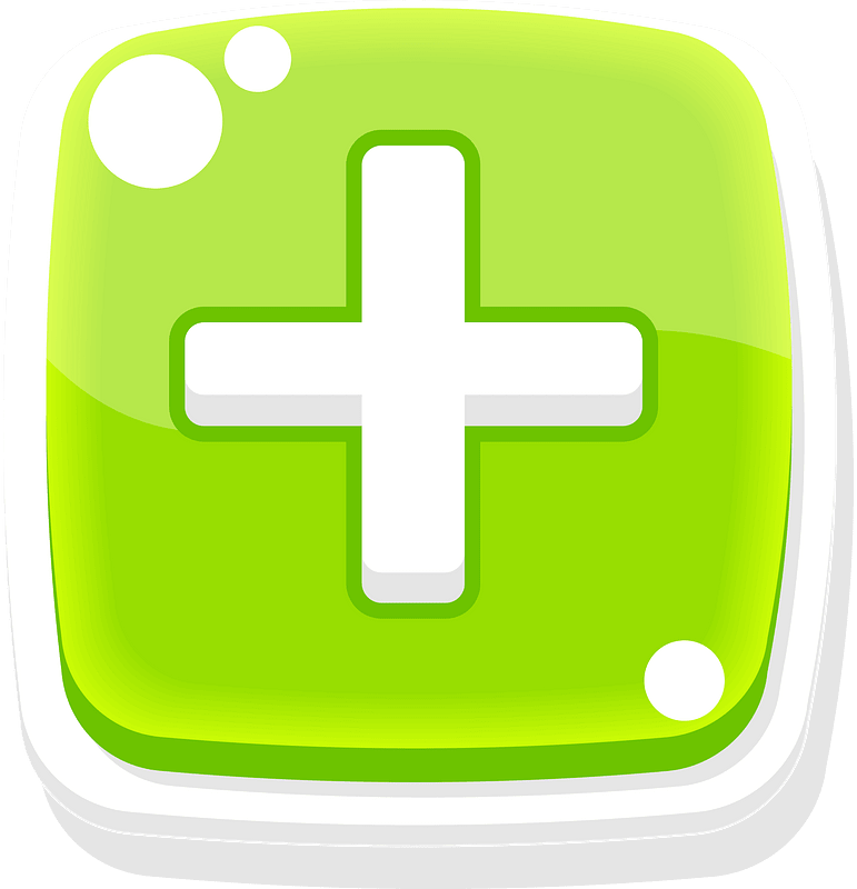 Rounded green plus button - Free vector icons on creazilla.com