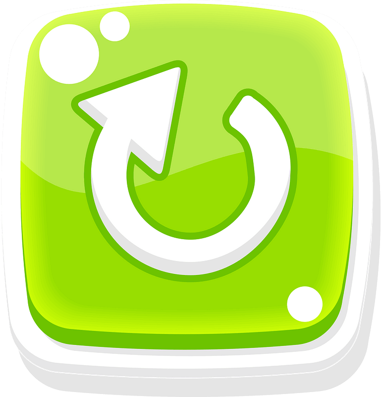 Rounded green redo button icon. Free download transparent .PNG | Creazilla